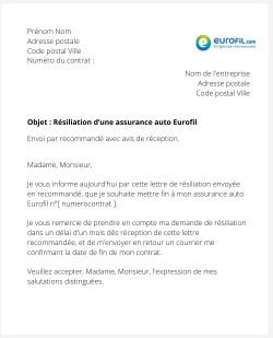 Comment résilier une assurance auto Eurofil