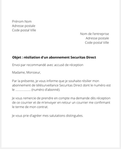 Lettre De Resiliation Verisure